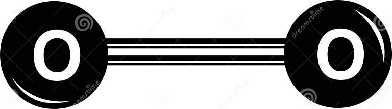 Black and White Icon 02 Oxygen Structure Molecular Stock Vector ...