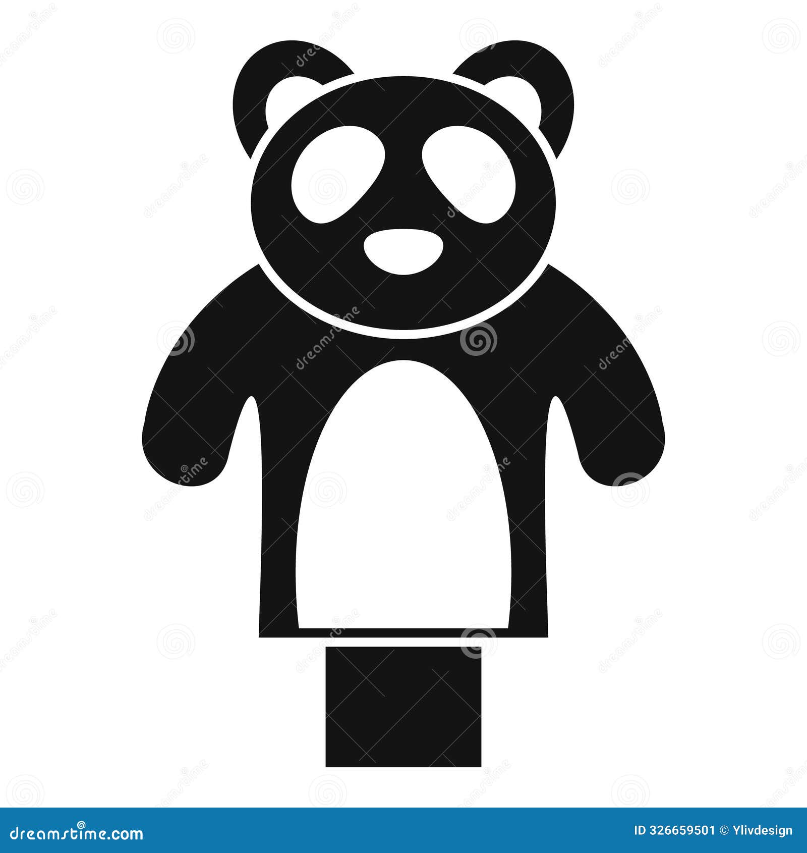 Panda Puppet Standing on a Pedestal Stock Vector - Illustration of cute ...