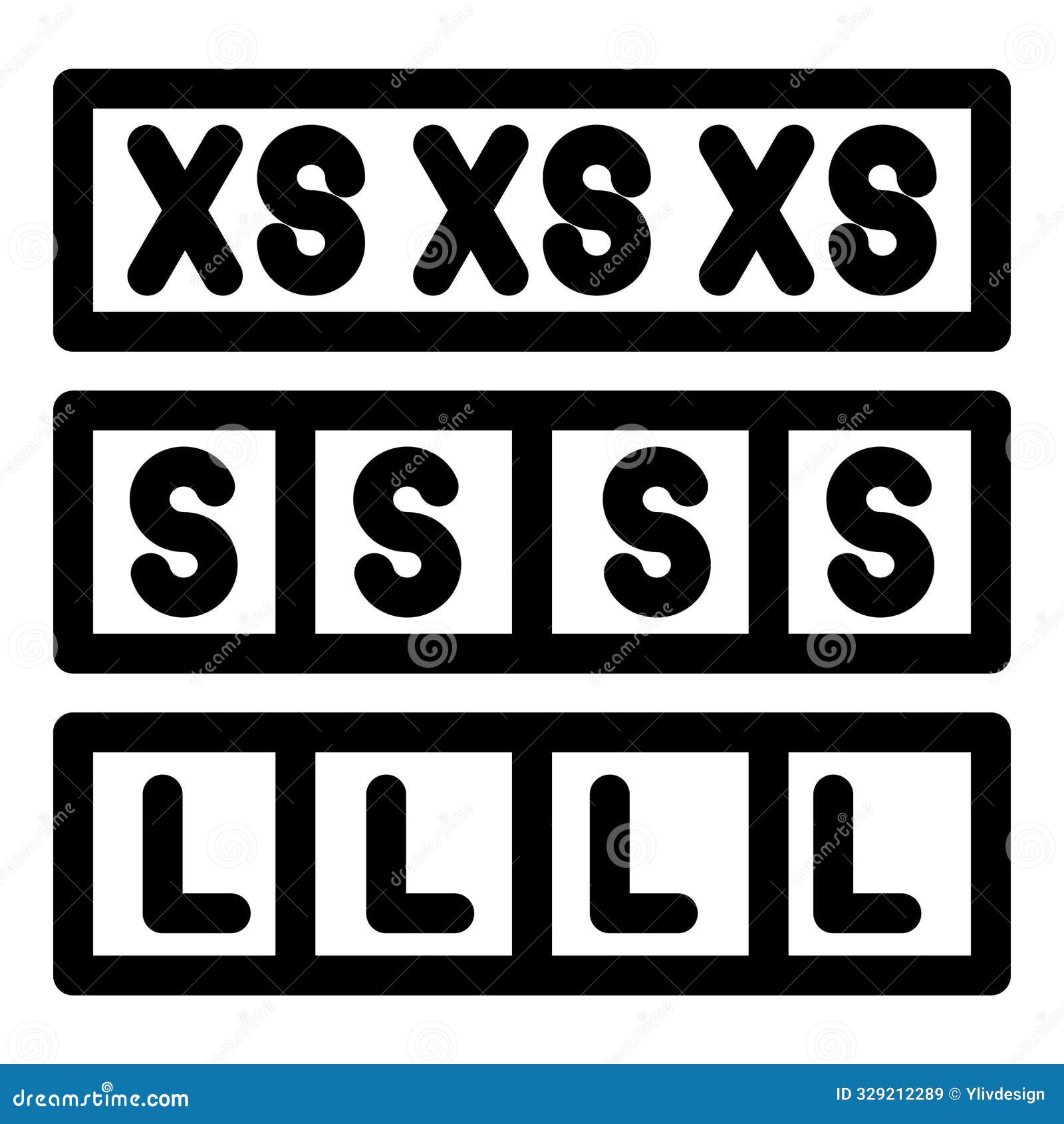 Clothes Sizes Representation Showing Extra Small, Small and Large Stock ...