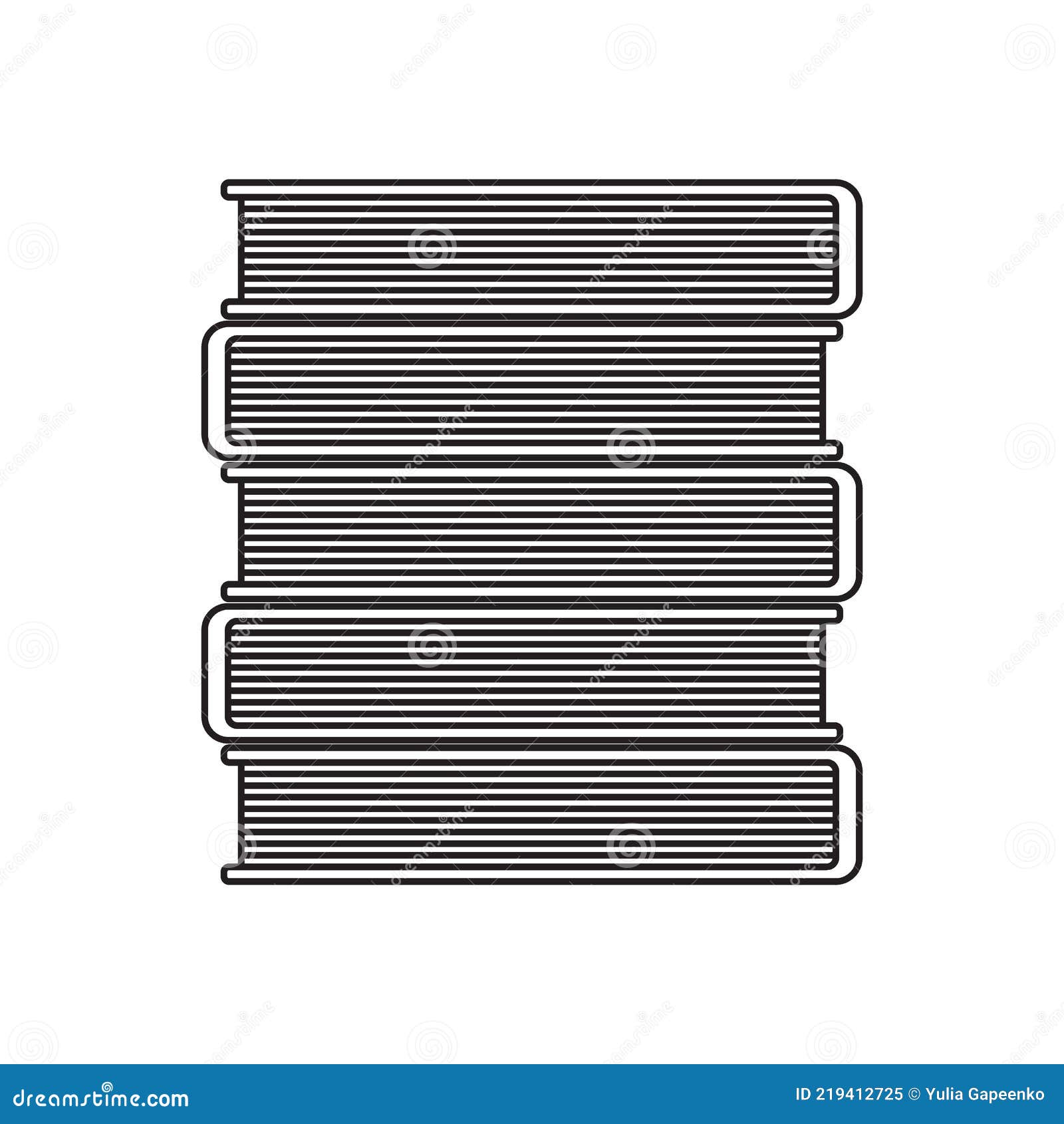 Black and White Icon of Stacked Books. Vector Illustration Stock Vector ...