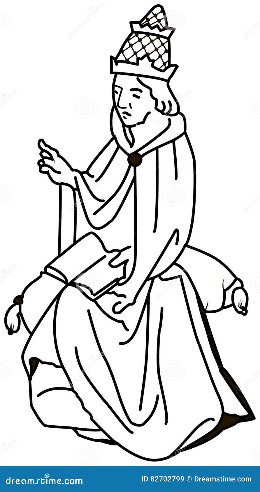 Black And White Illustration Of A Catholic Pope Boniface VIII. Cartoon ...