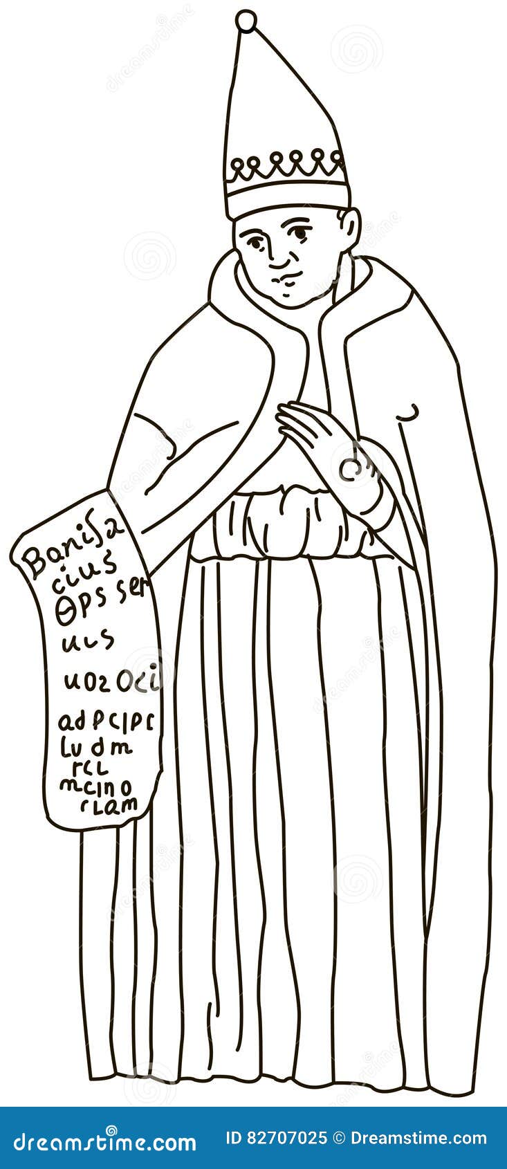 Medieval Pope Drawing