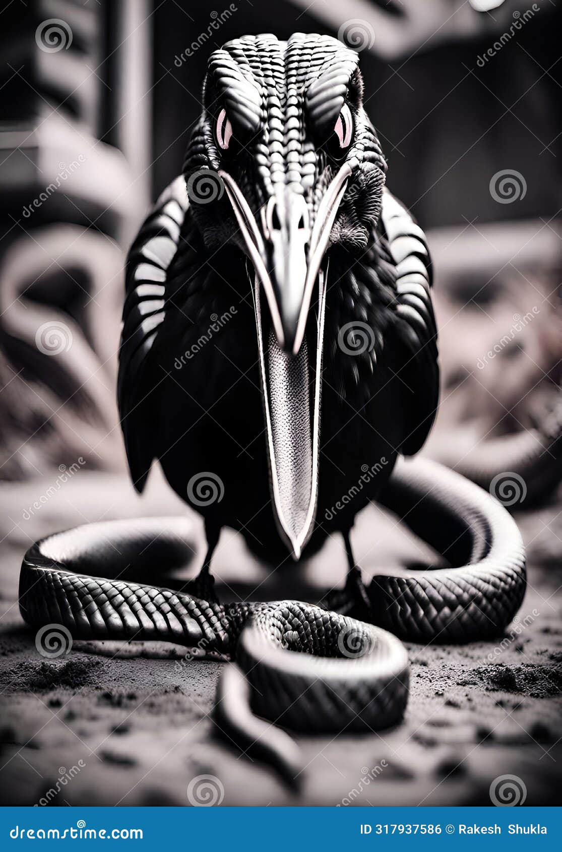 Raven And The Snake Stock Photo | CartoonDealer.com #87144042