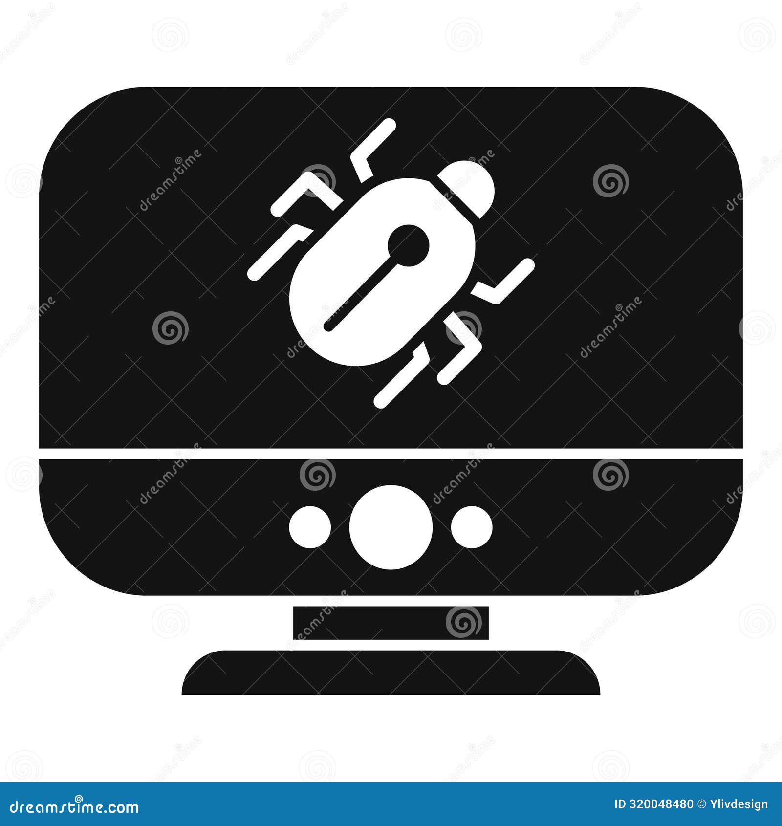 Cyber Security Concept Computer Bug Icon Stock Illustration ...