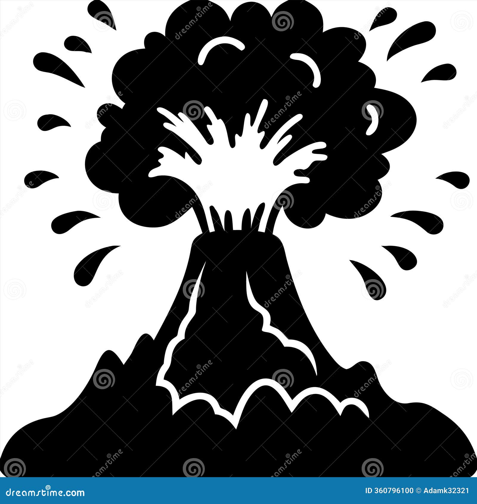 Exploding Volcano Illustration Perfect for Educational Materials and ...