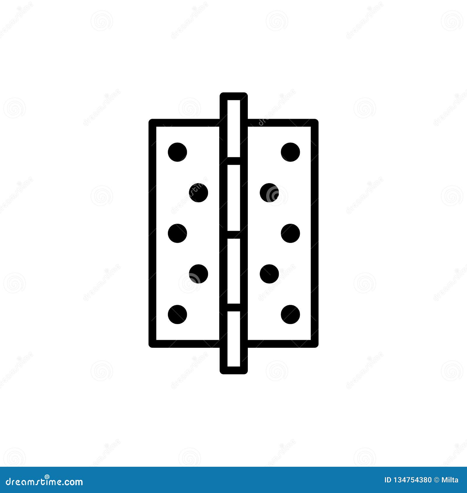 Black & White Illustration of Door Hinge. Vector Line Icon Stock Vector ...