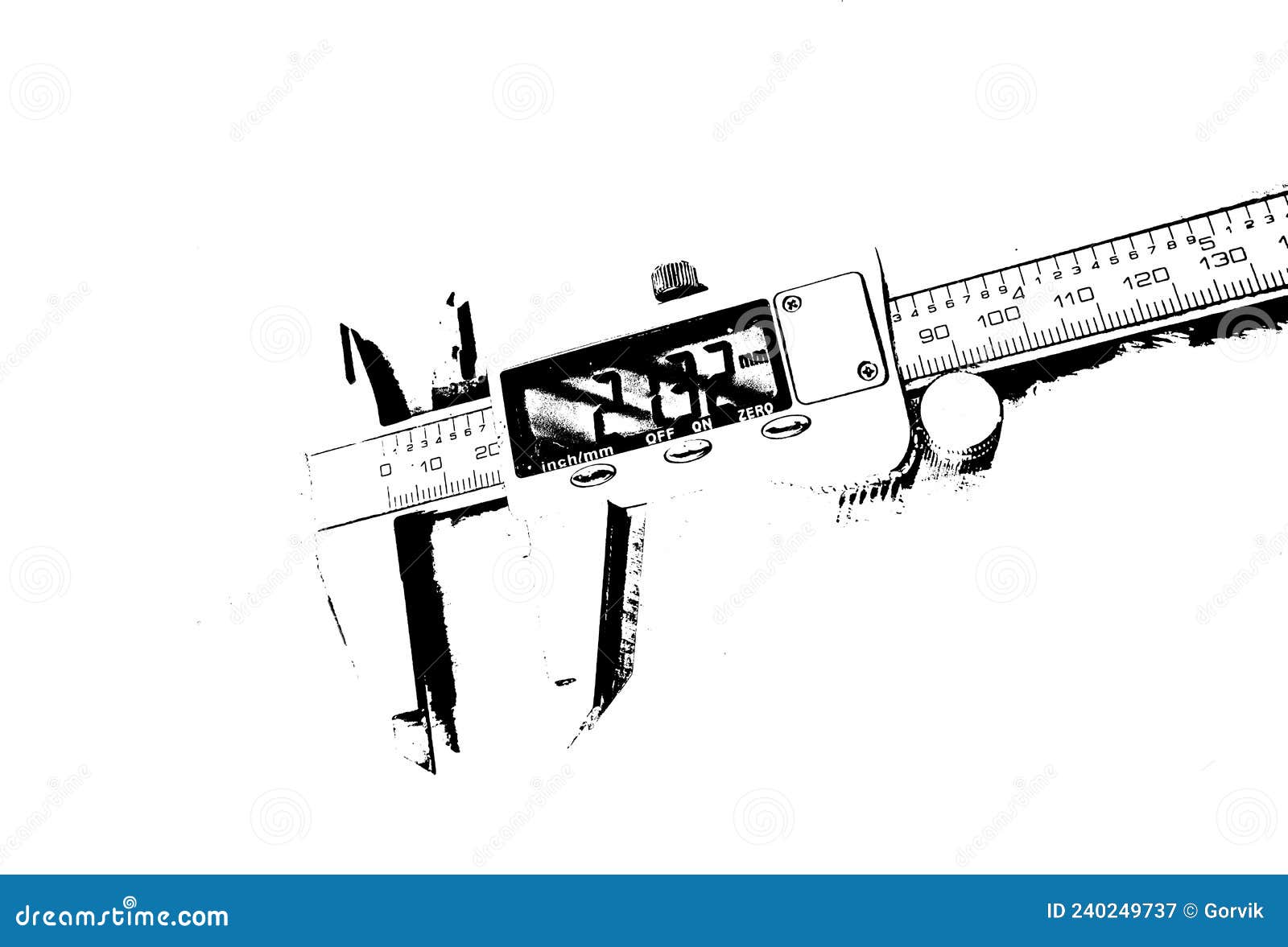 Black and White Illustration - Electronic Caliper for Accurate ...