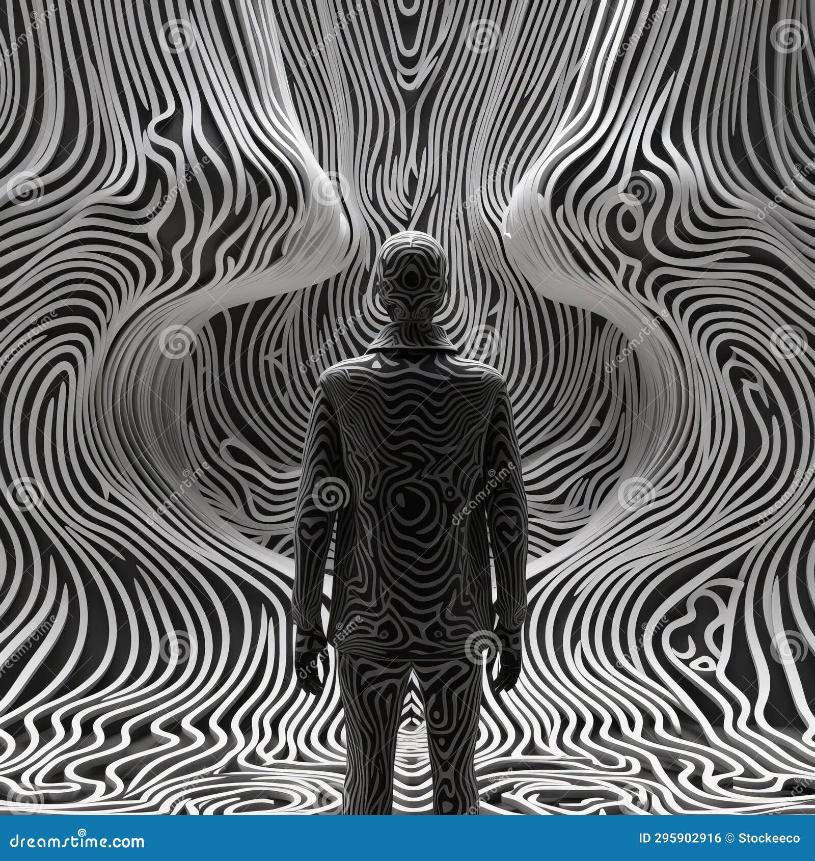 Intricate Op Art Skeleton: A Mind-bending Illustration Inspired By ...