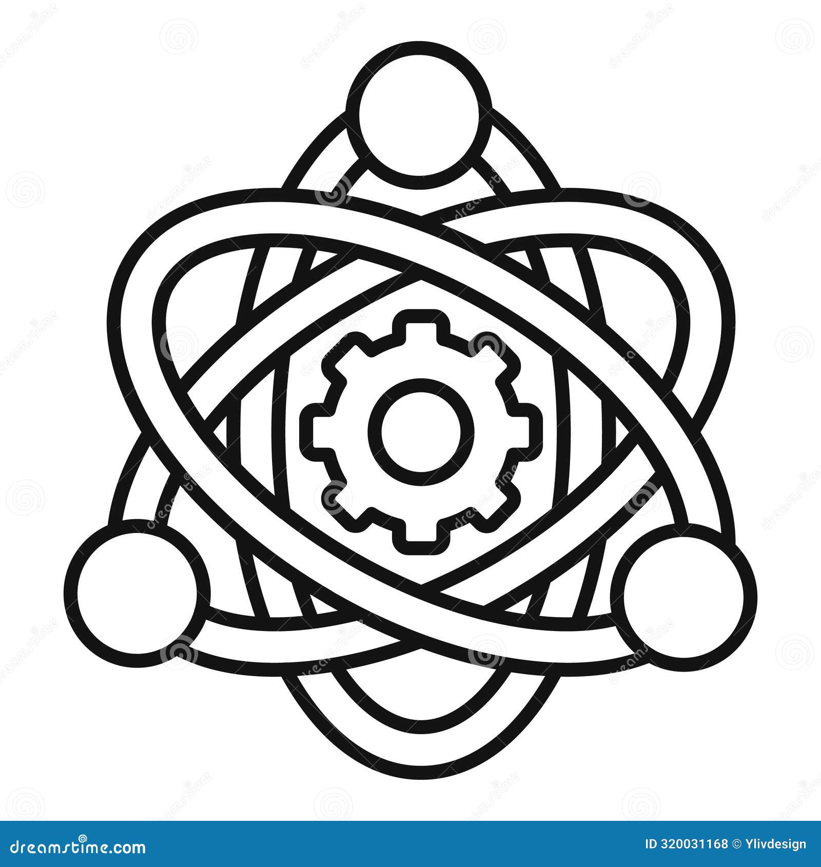 Abstract Atom and Gear Logo Design Stock Vector - Illustration of ...