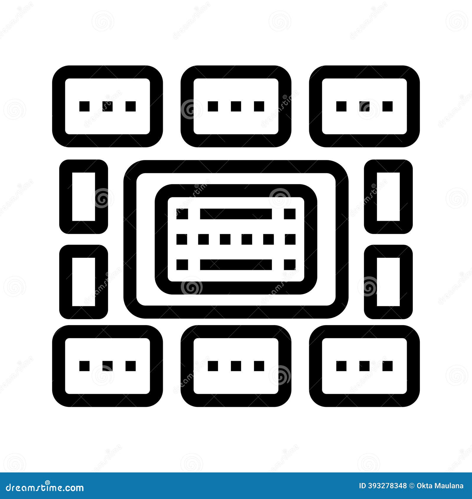 Framework Line Icon On White Cartoon Vector | CartoonDealer.com #227975583