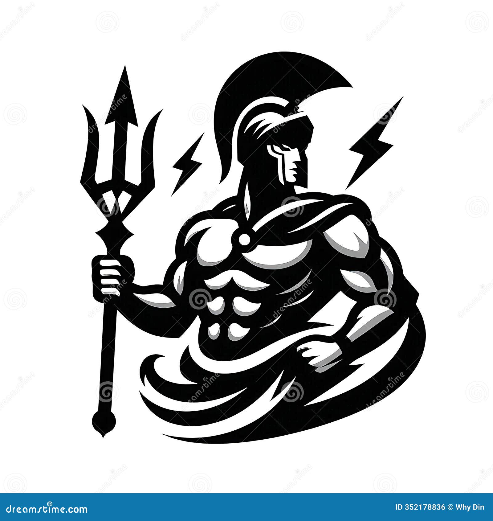 Illustration Of Poseidon Tridents Isolated On White Background. Design ...