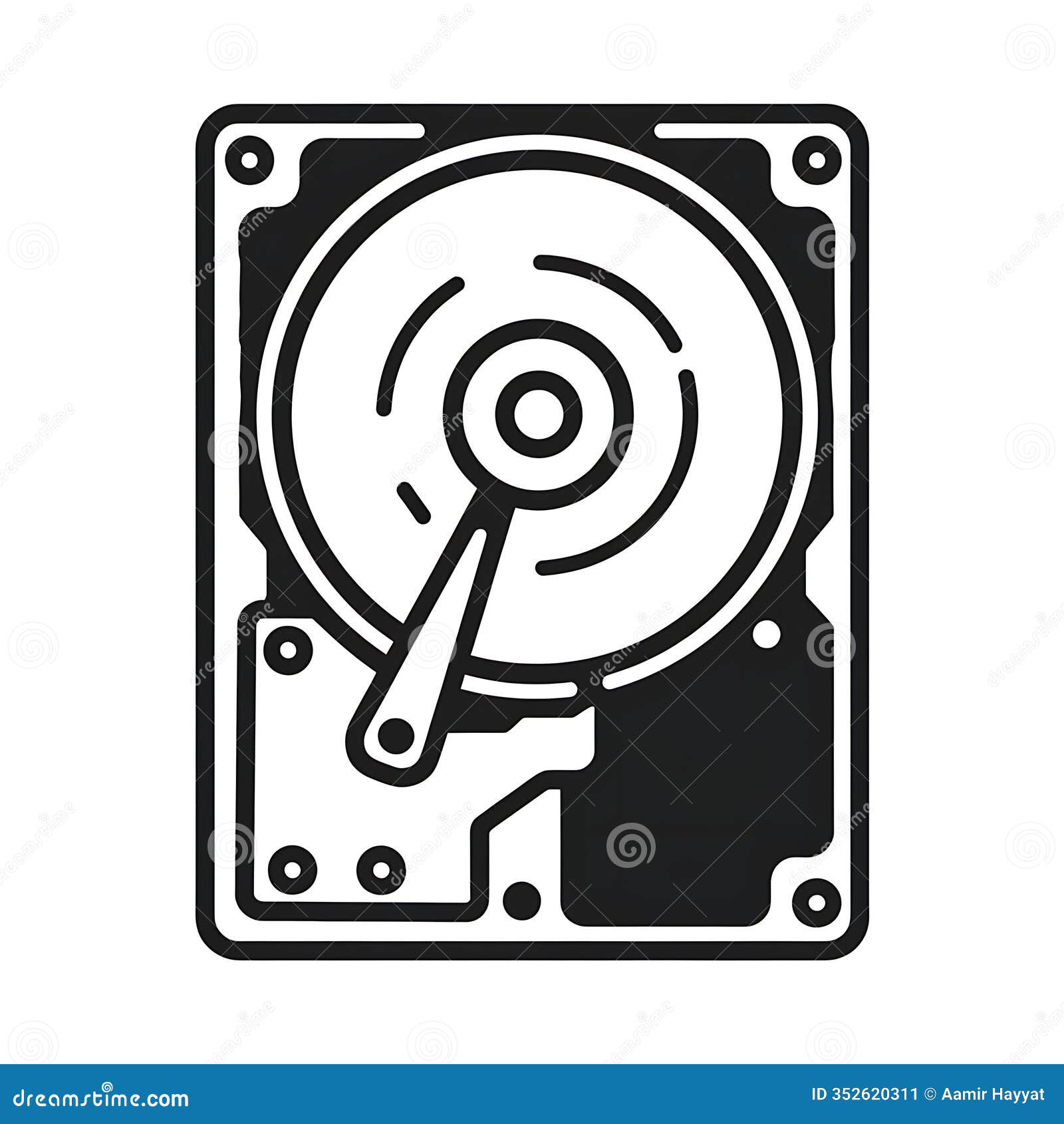 Hard Drive Platter Disk Storage Technology Data Center Icon Stock ...