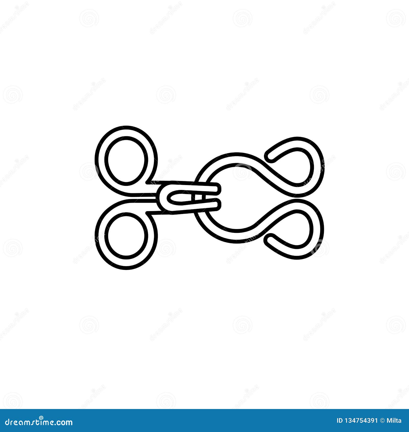 Black & White Illustration of Hook and Eye Closure. Bra Fastener ...