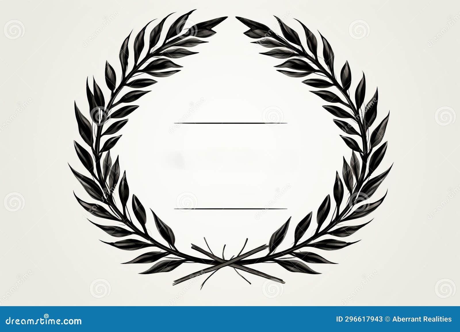 A Black and White Illustration of a Laurel Wreath Stock Illustration ...