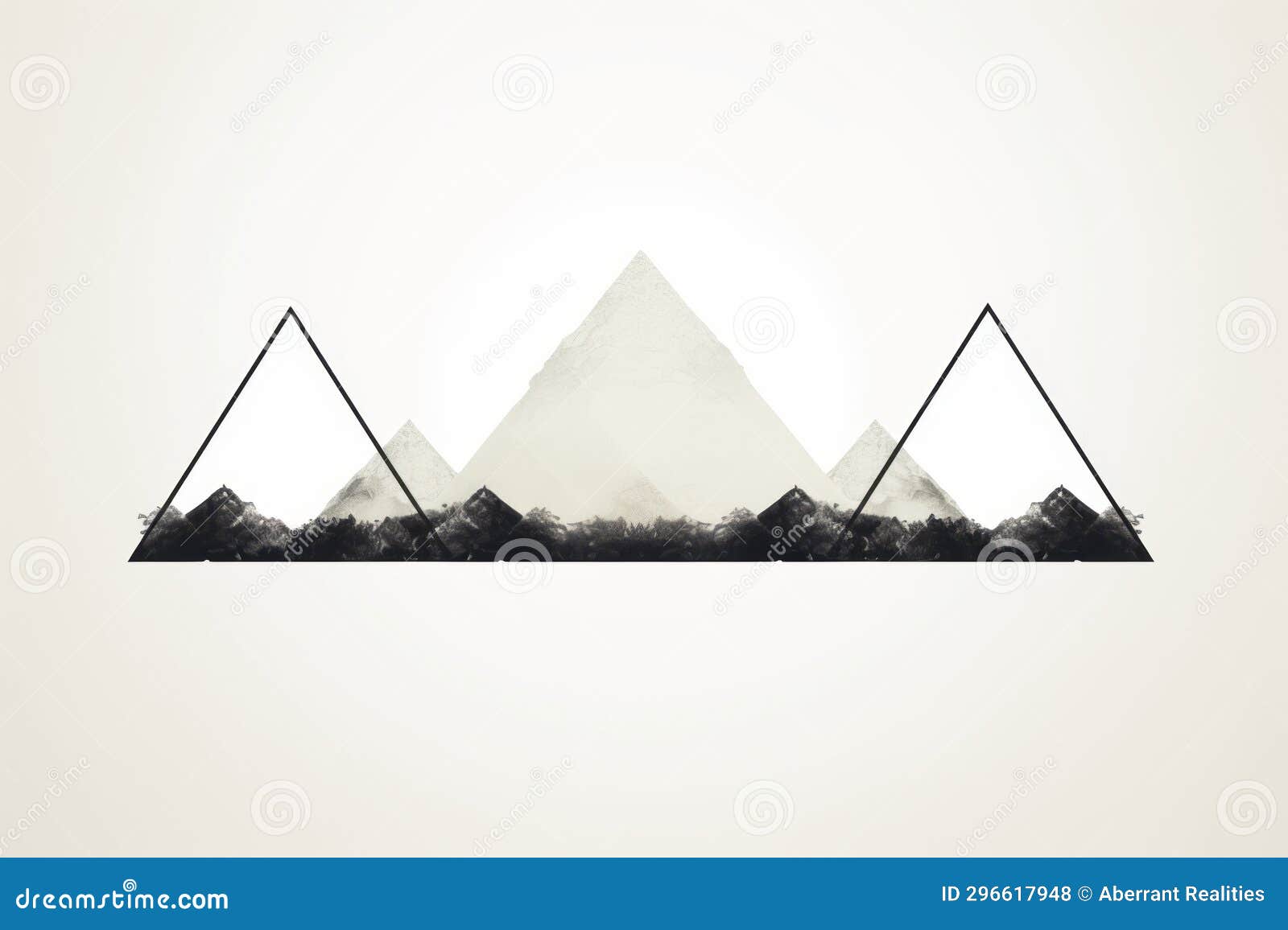 A Black and White Illustration of a Mountain with a Triangle in the ...
