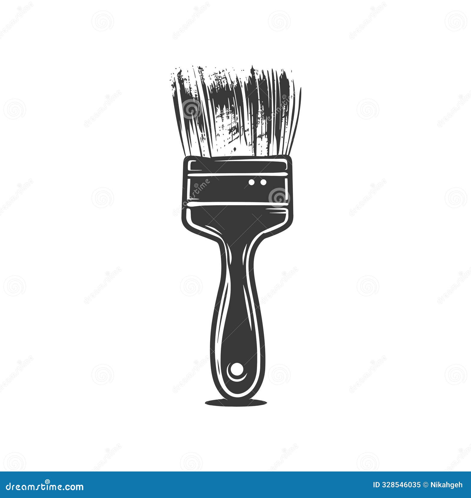Black and White Illustration of a Paintbrush Stock Vector ...