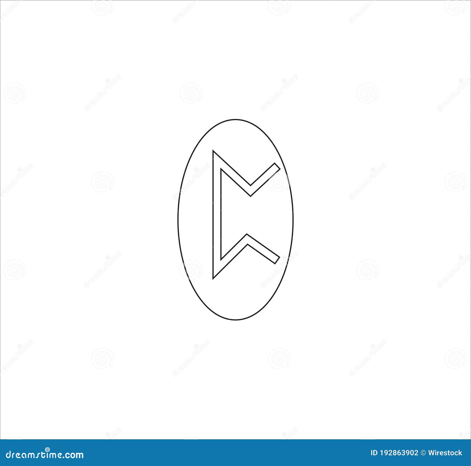 Black and White Illustration of Runic Letter Perthro Stock Illustration ...