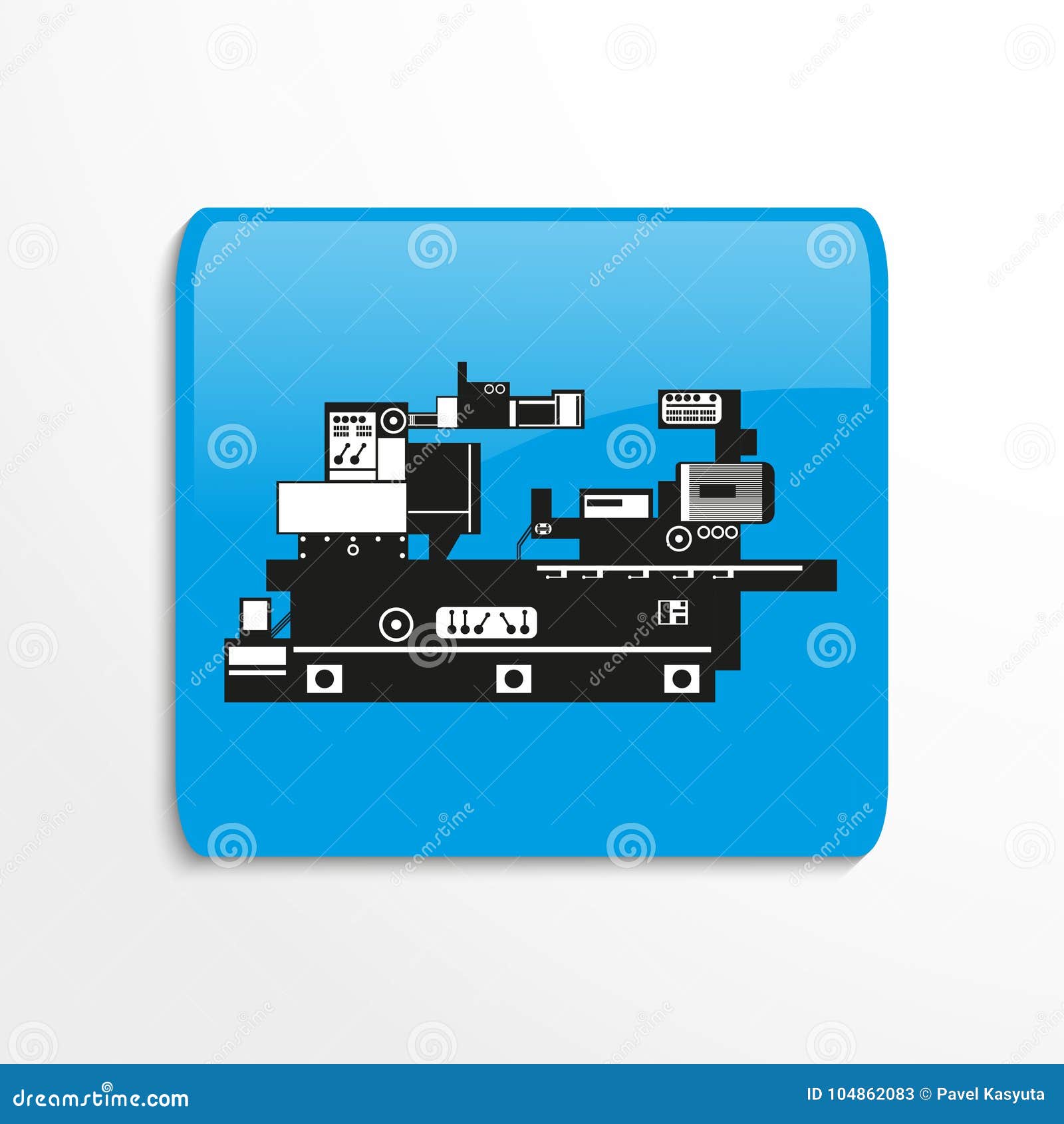 Industrial Equipment in Production. Machine. Vector Icon in Black and ...