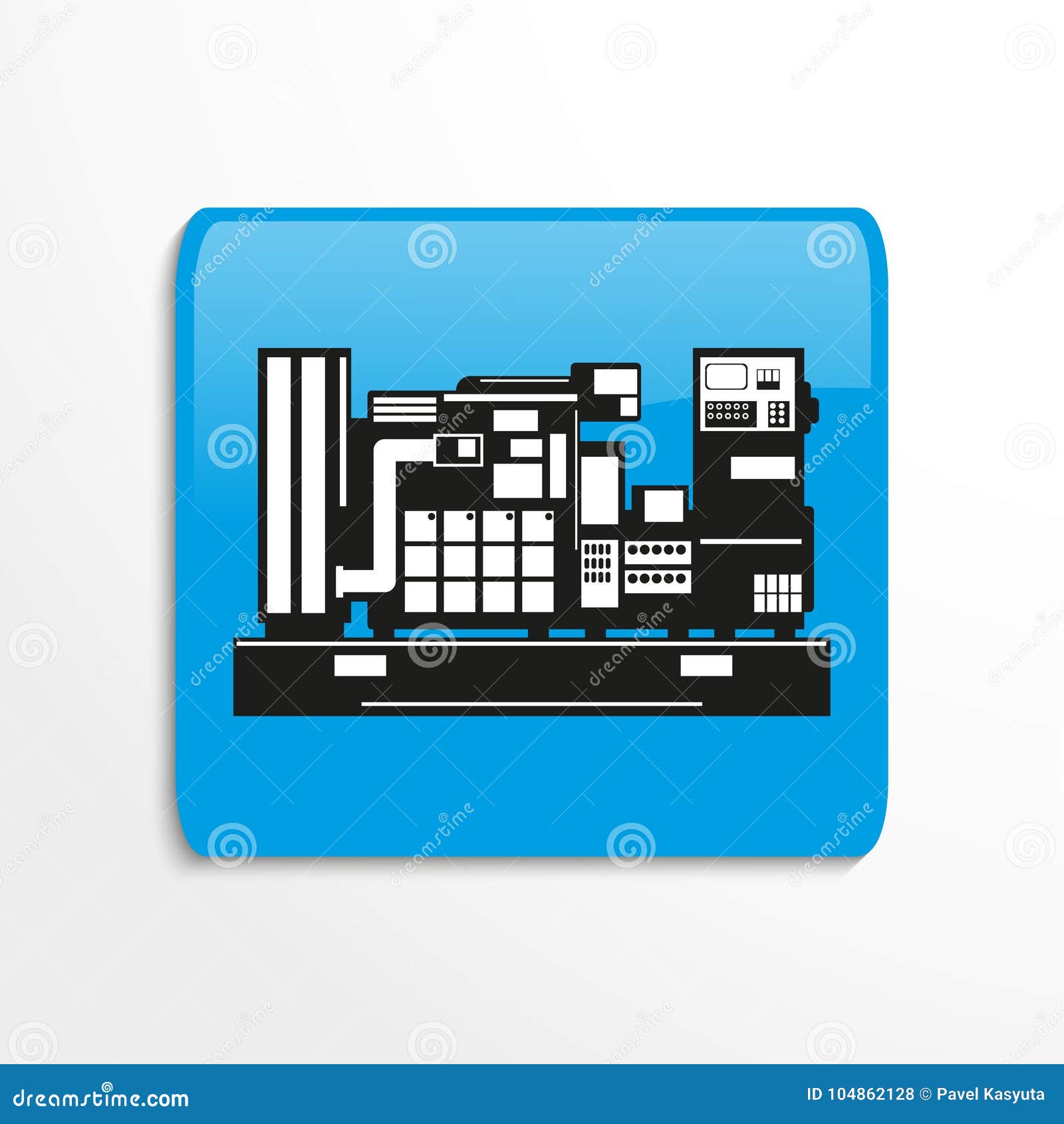 Industrial Equipment in Production. Machine. Vector Icon in Black and ...