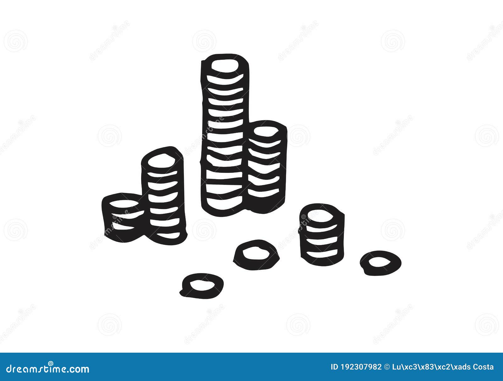 Stacks of Coins Illustration Stock Illustration - Illustration of metal ...