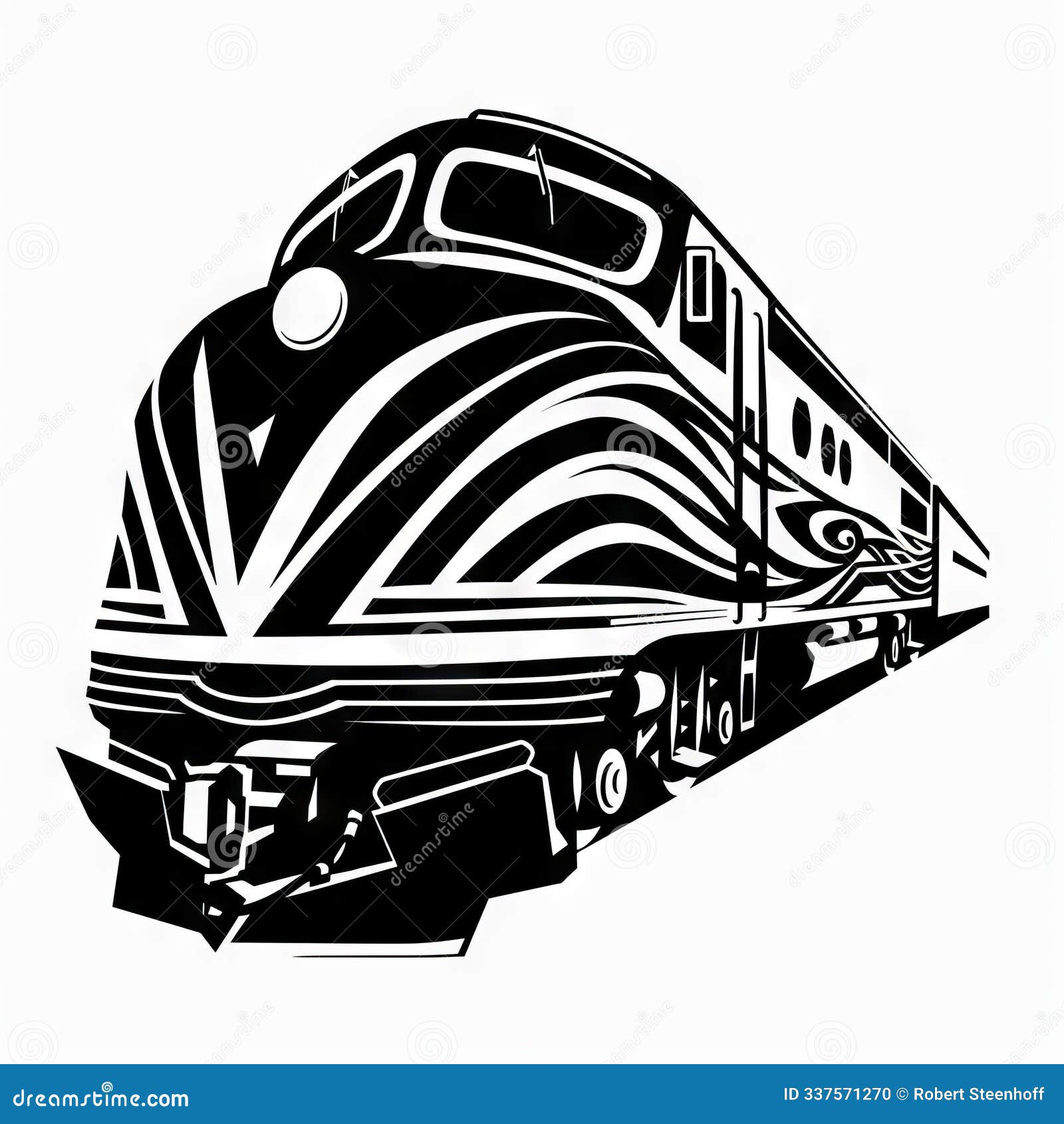 Black and White Illustration of a Train. Stock Illustration ...