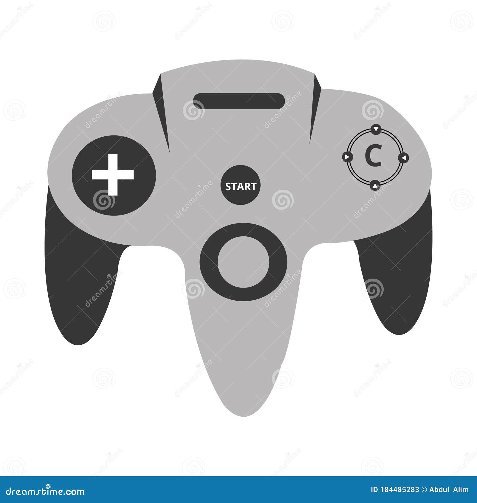 Black and White Illustration of Video Game Controller with Vector Stock ...