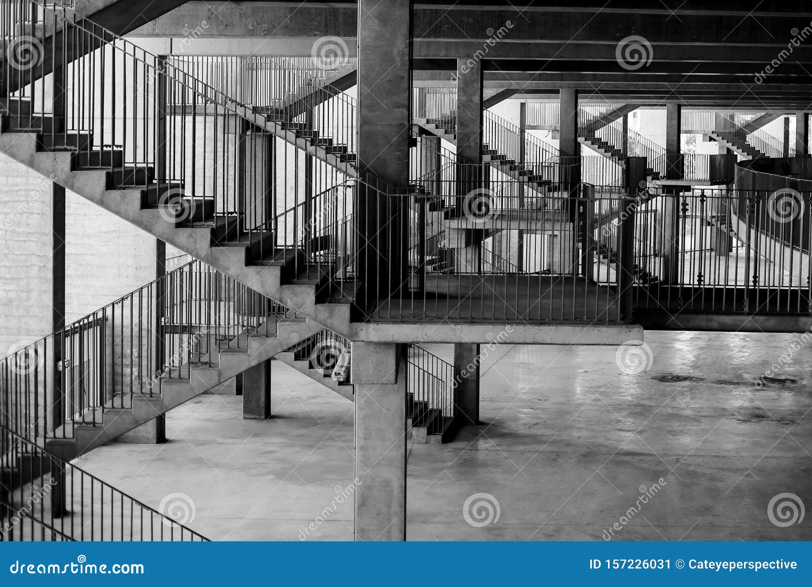 Architecture And Various Staircases And Patterns Inside A Soccer ...