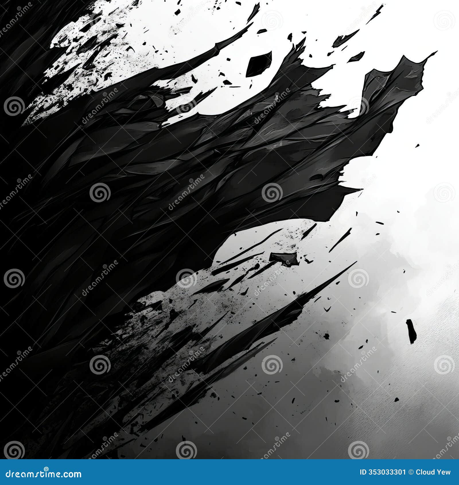 A Black and White Image of a Black and White Splash of Paint Stock ...