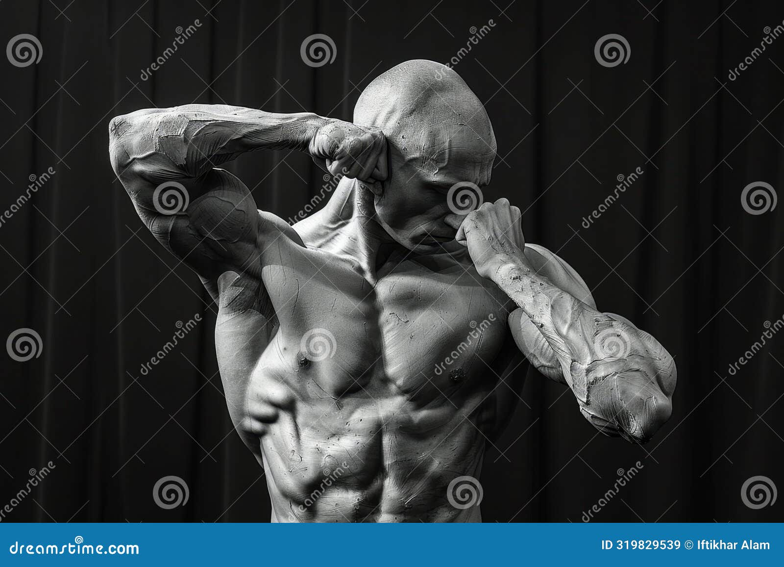 A Black and White Image of a Bodybuilder Showcasing Their Impressive ...