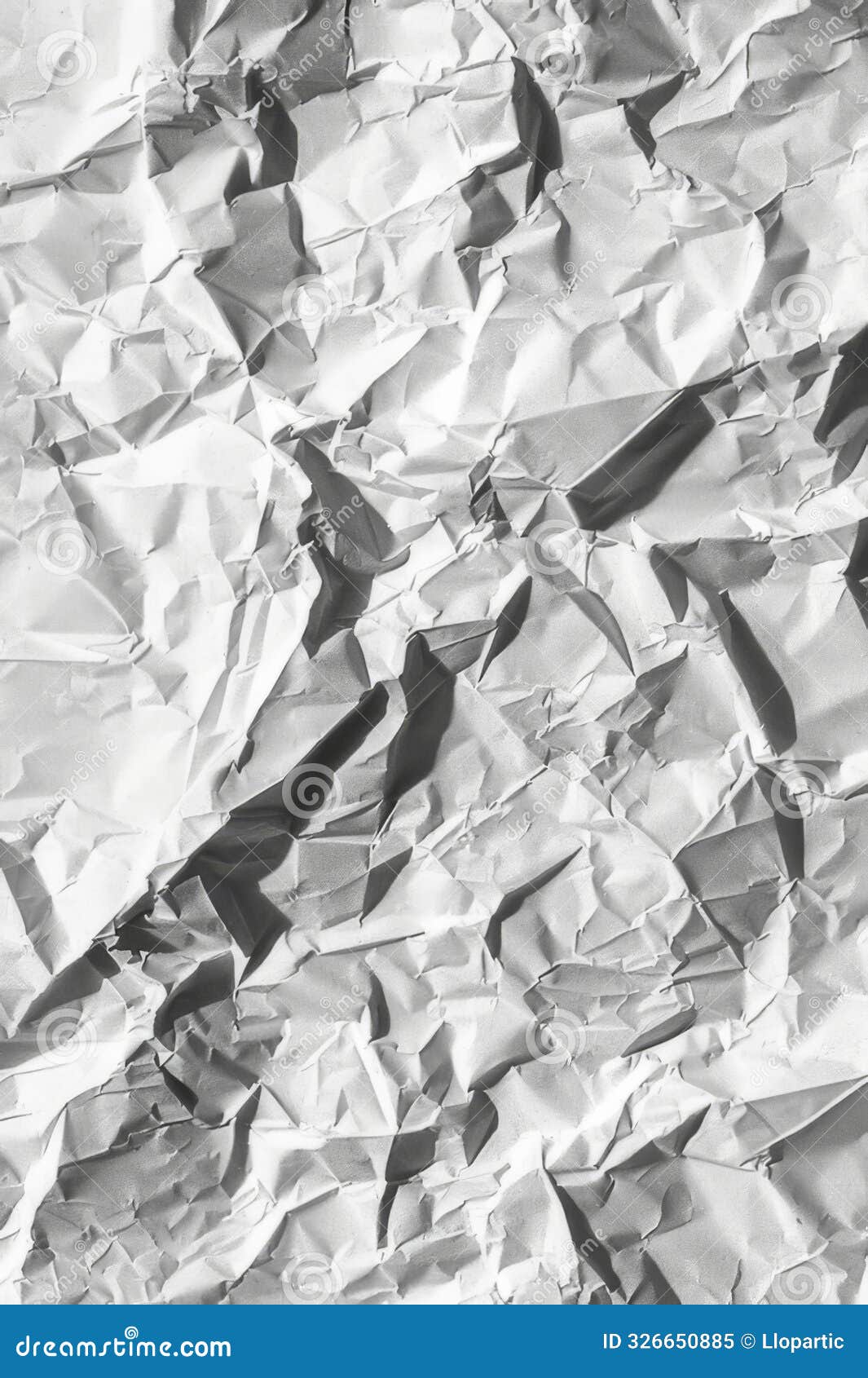 Black and White Image of Crumpled Paper with Dynamic Textures and Sharp ...