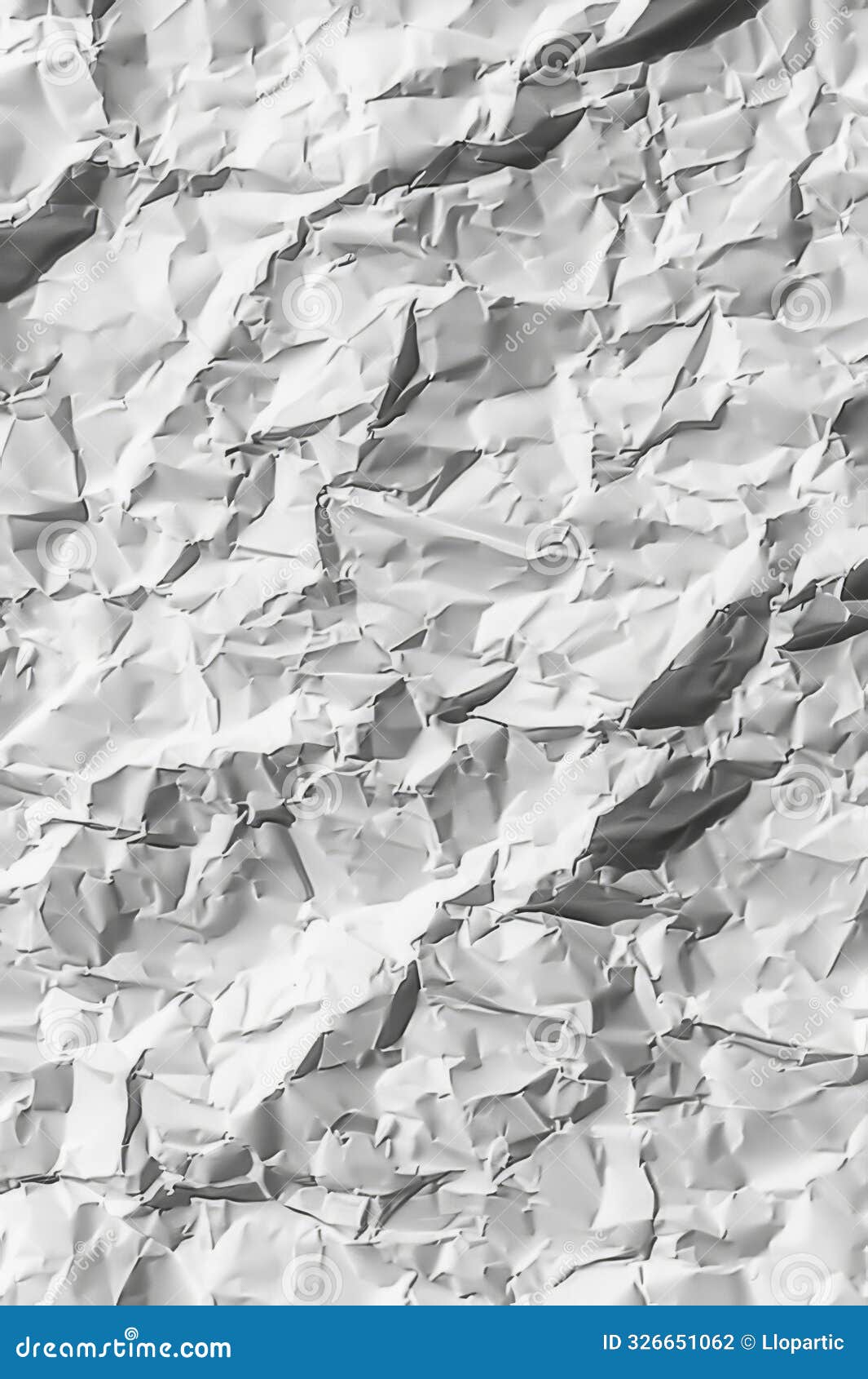 Black and White Image of Crumpled Paper with Dynamic Textures and Sharp ...