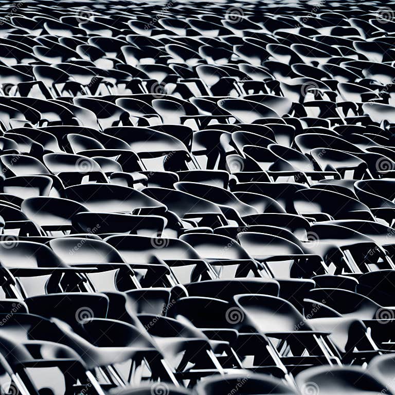 Monochrome Rows of Chairs in Repetitive Pattern Stock Illustration ...