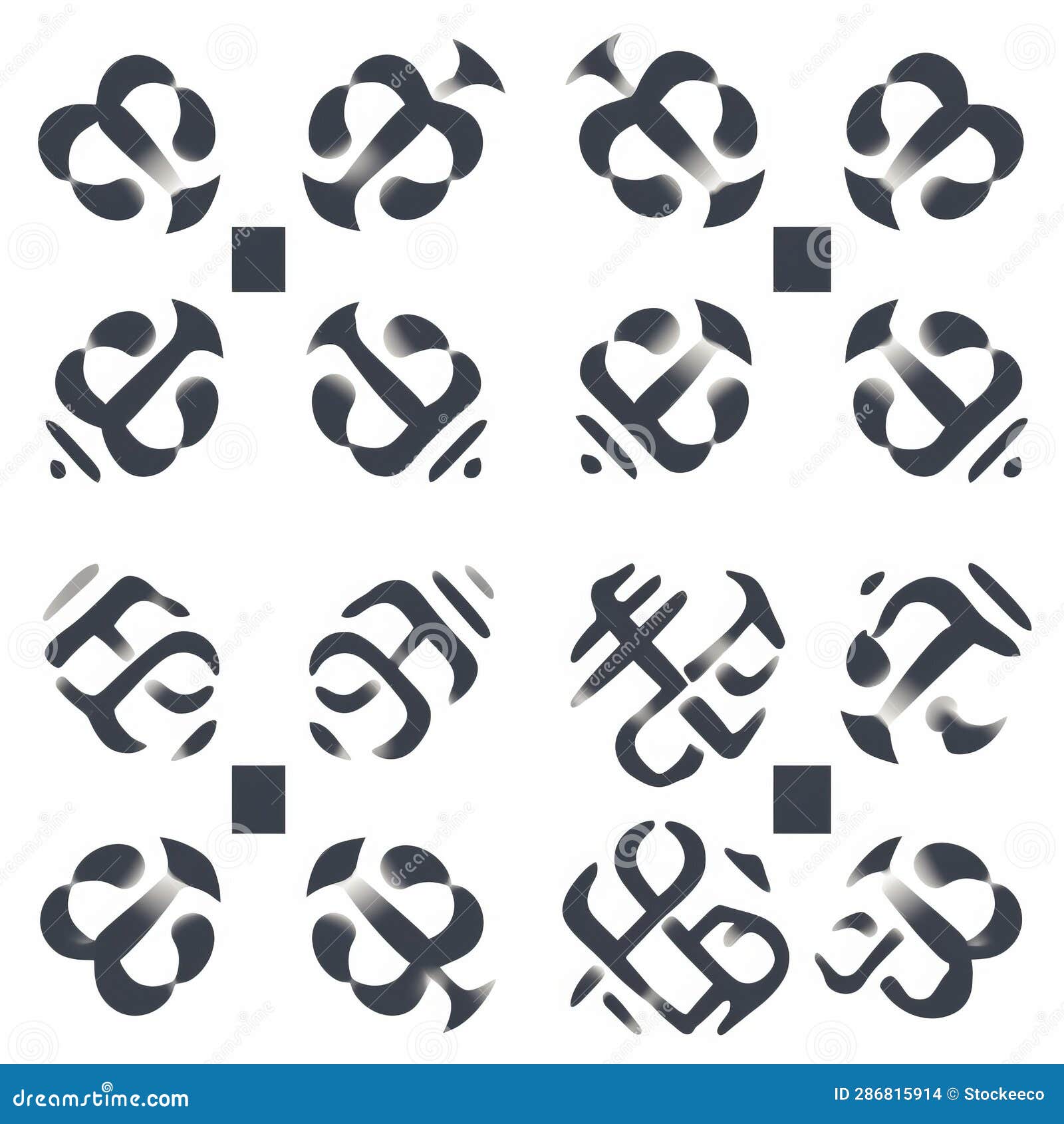 Modern Collection of Interlocking Archetypal Symbols Stock Illustration ...