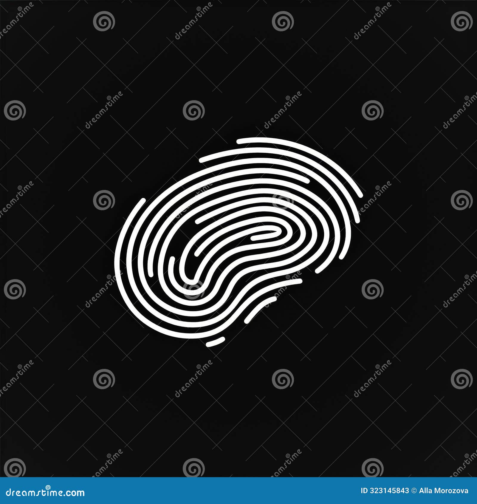 A Black and White Image of a Fingerprint Stock Illustration ...