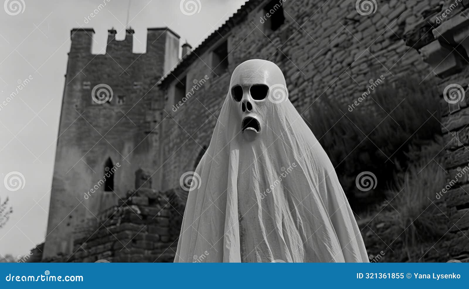 Ghost In Haunted House, Mysterious Woman, Horror Scene Of Scary ...