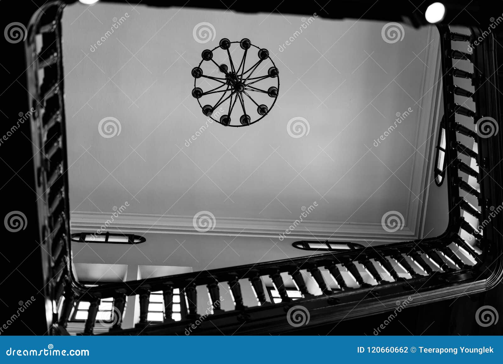 Black and White Image of the Ladder in Perspective. Stock Photo - Image ...