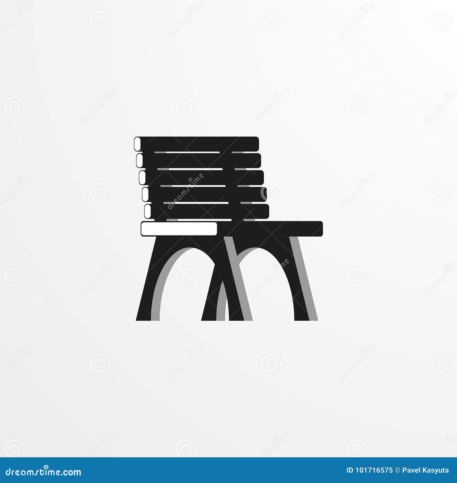Street bench. Vector icon. stock illustration. Illustration of black ...