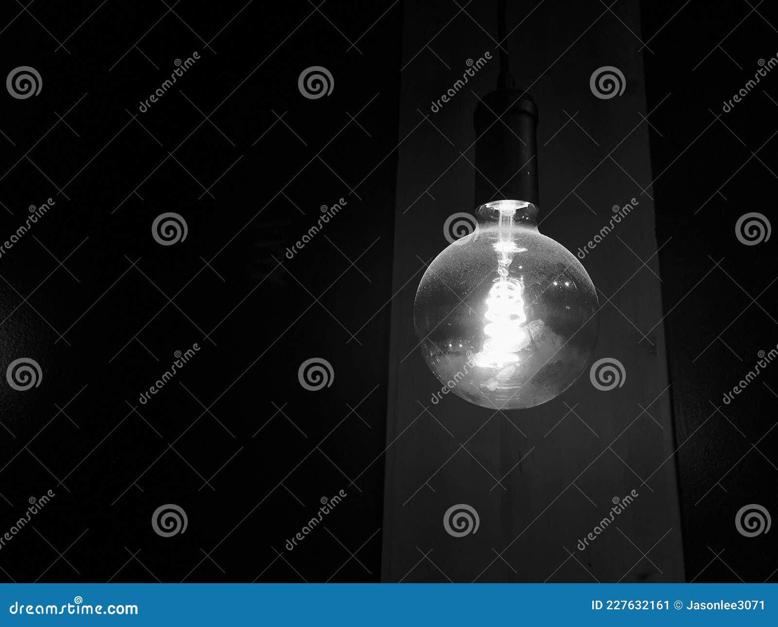 Black and White Image of a Light Bulb Stock Image - Image of monochrome ...