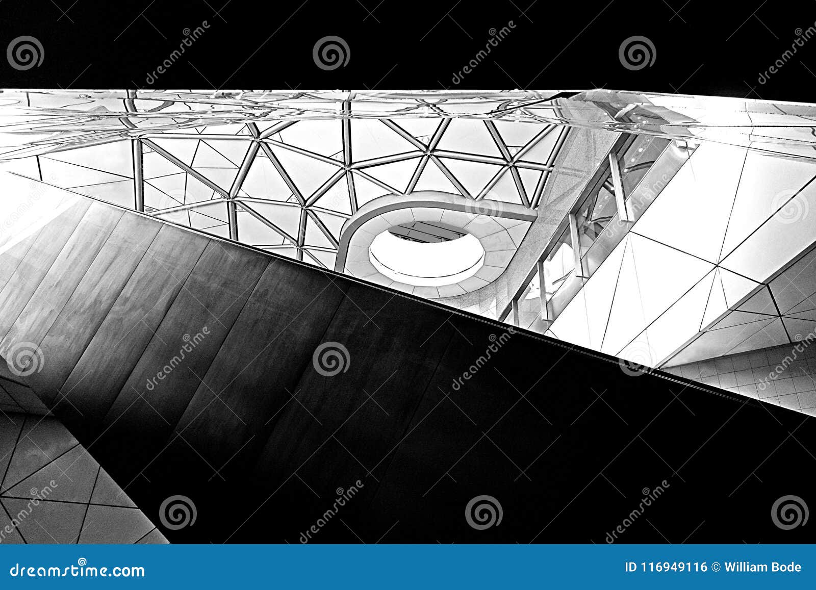 Modern Geometric Architecture Ceiling Stock Photo - Image of reflecting ...
