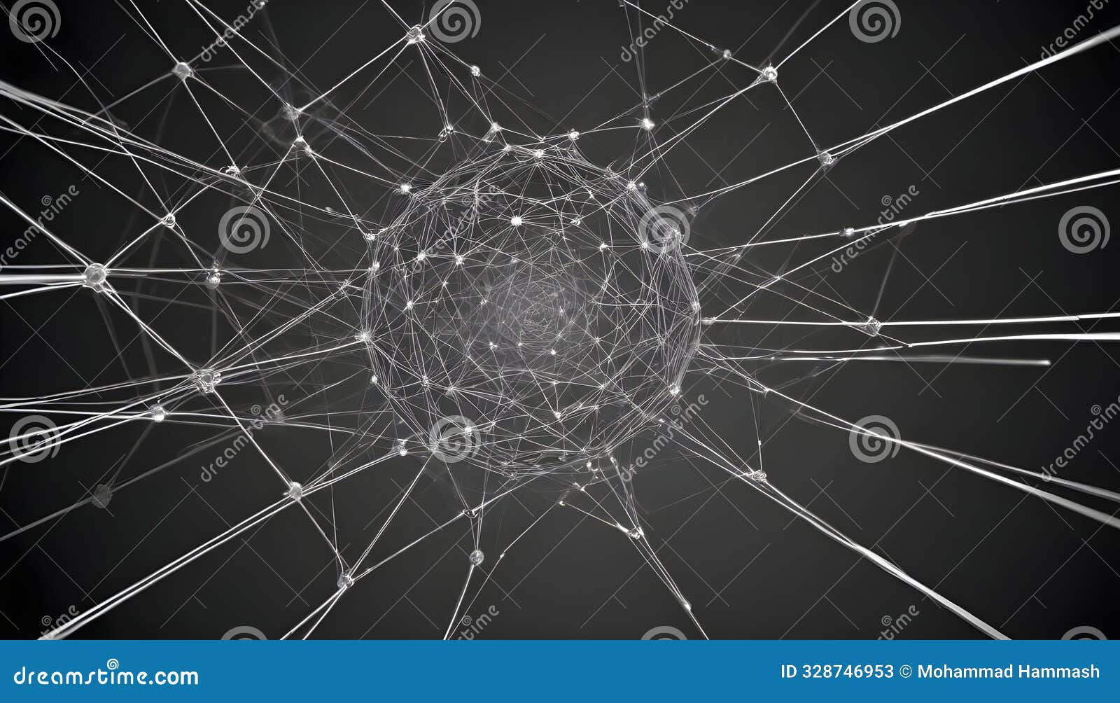 Network Of Interconnected Light Nodes On A Map Of The United States At ...