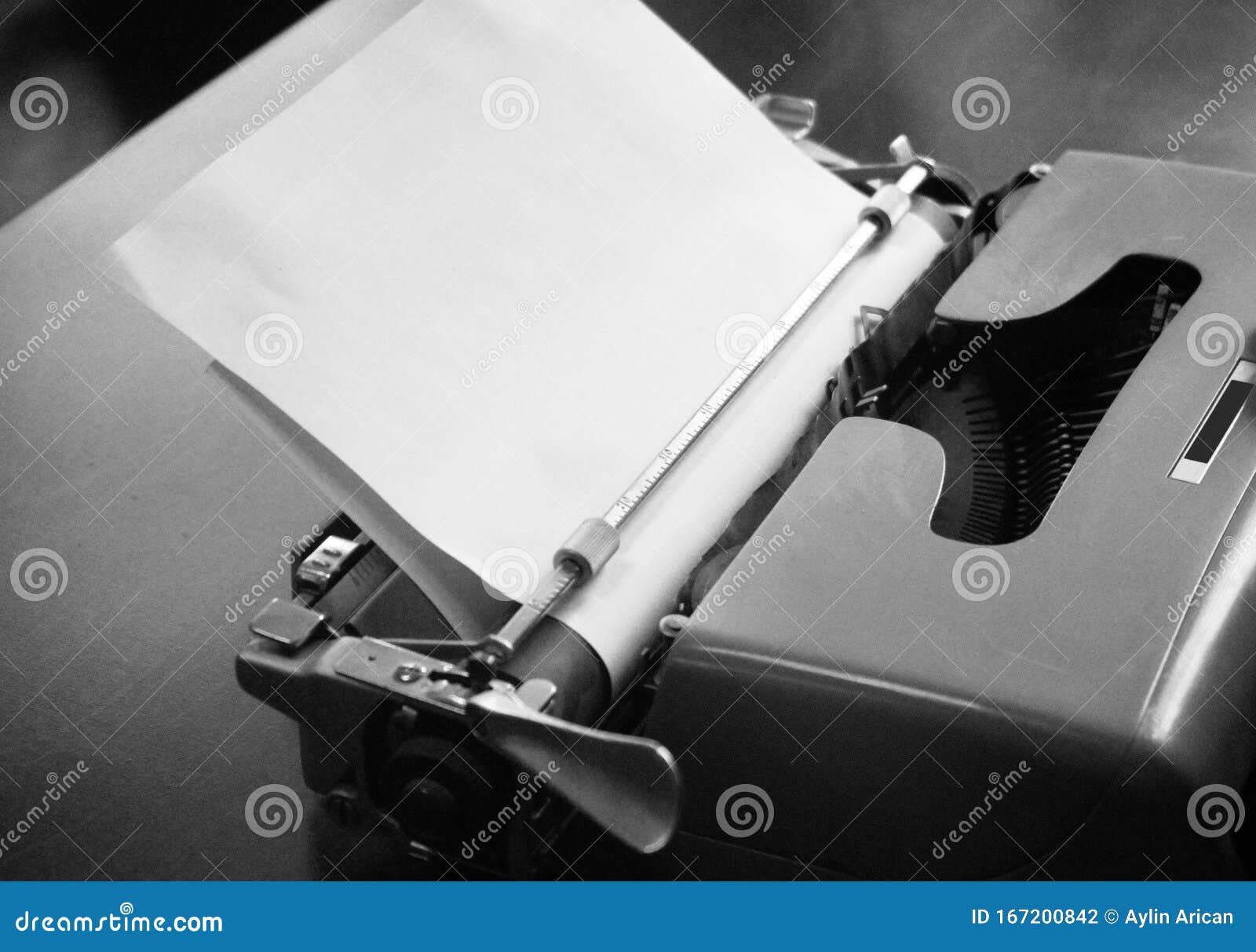 Black and White Image of Old Typewriter Stock Photo - Image of ...