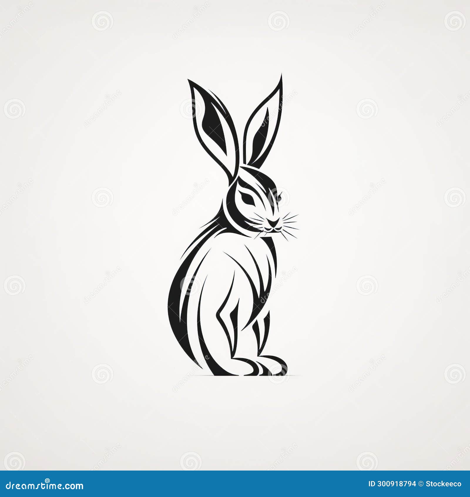 Exquisite Black and White Rabbit Icon Design Illustration Stock ...