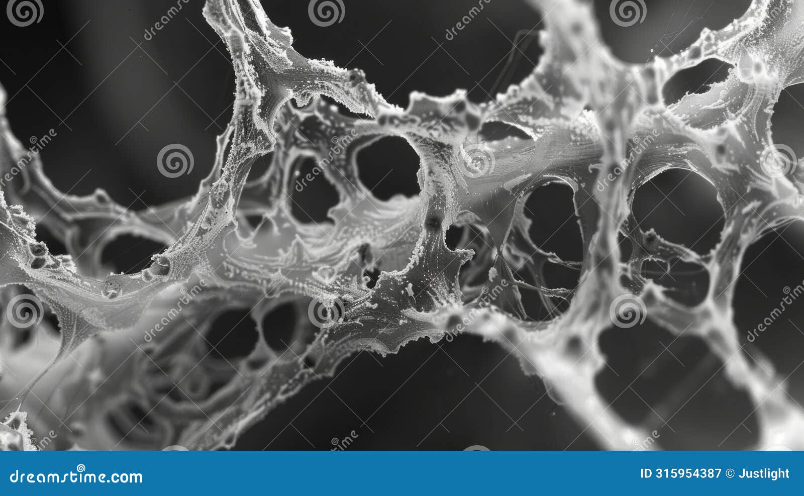 A Black and White Image Showcasing the Unique Texture of Fungal Hyphae ...
