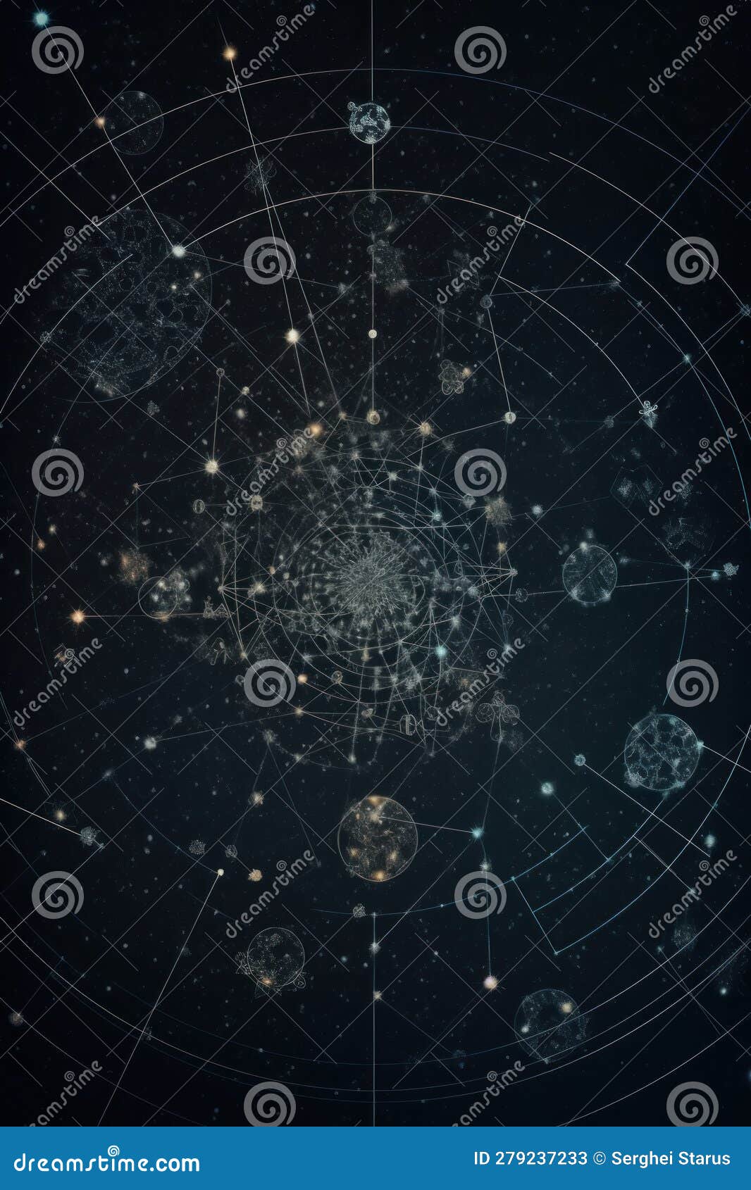 A Black and White Image of a Space Map. Generative AI Image. Stock ...