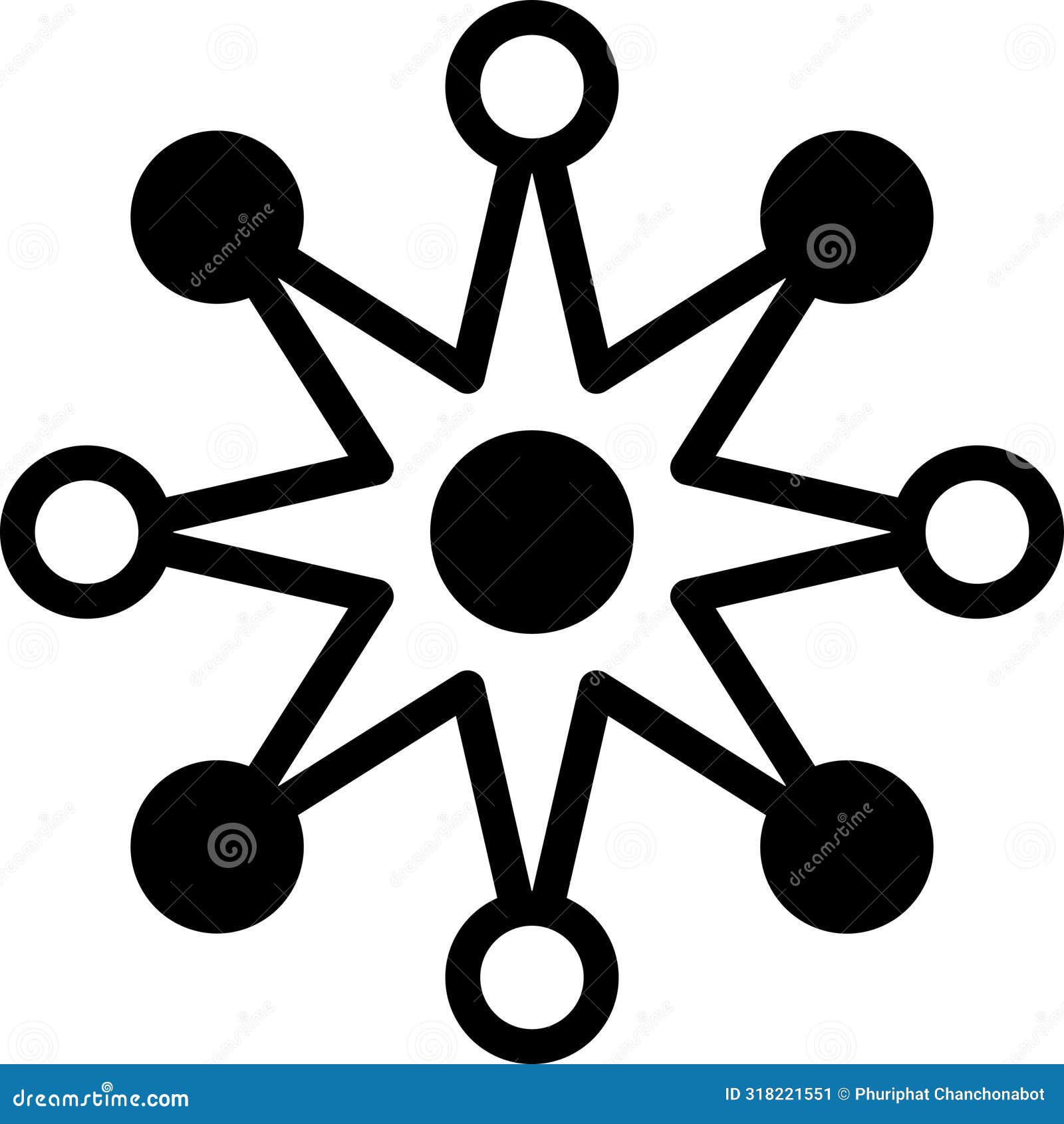 Black and White Image of a Star with Many Points Stock Vector ...