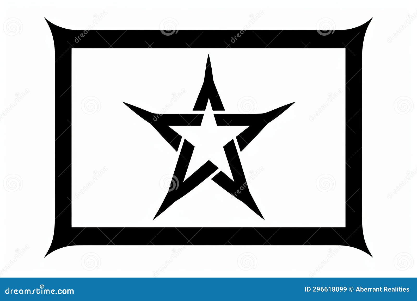A Black and White Image of a Star in a Square Stock Illustration ...