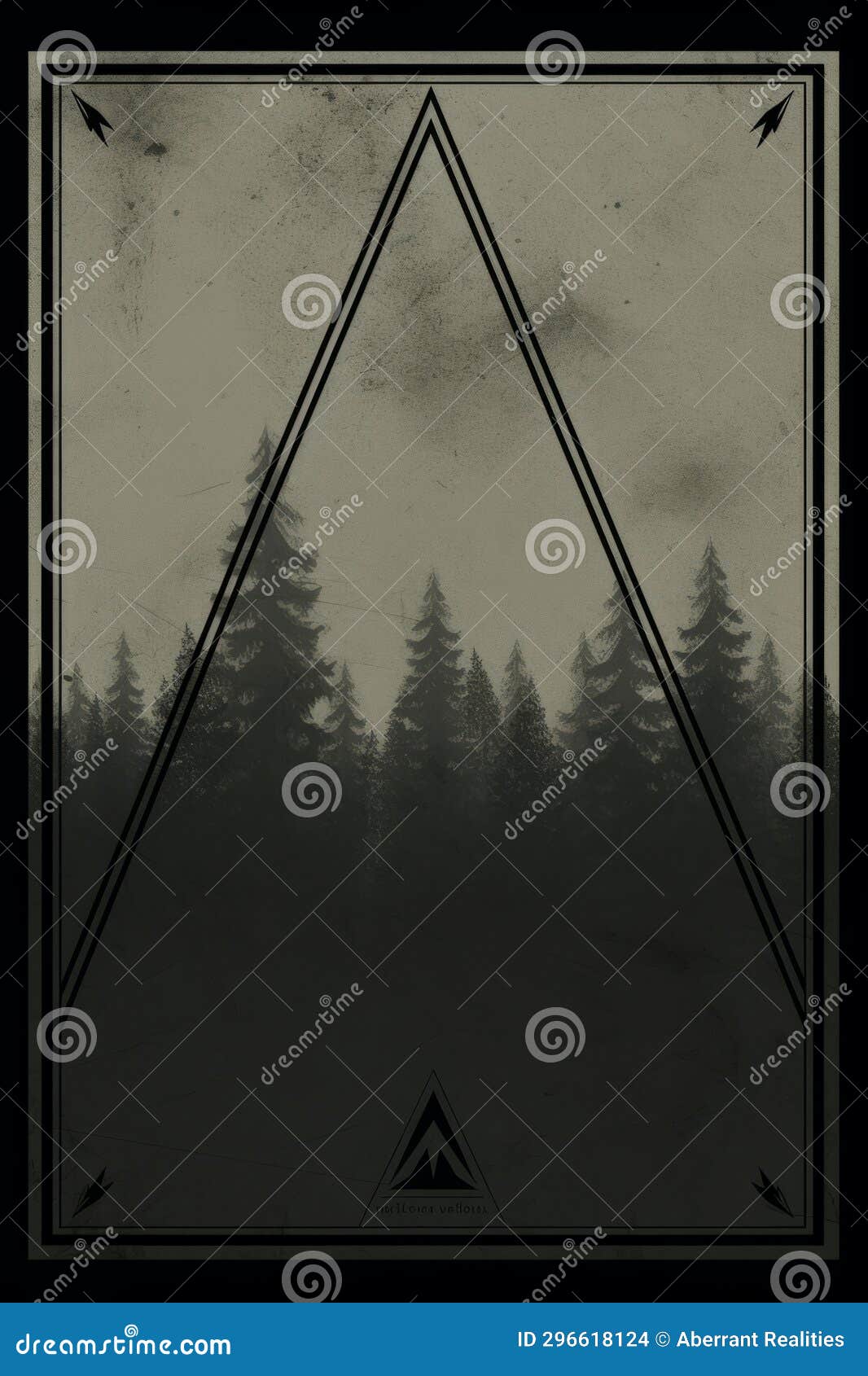A Black and White Image of a Triangle with Trees in the Background ...