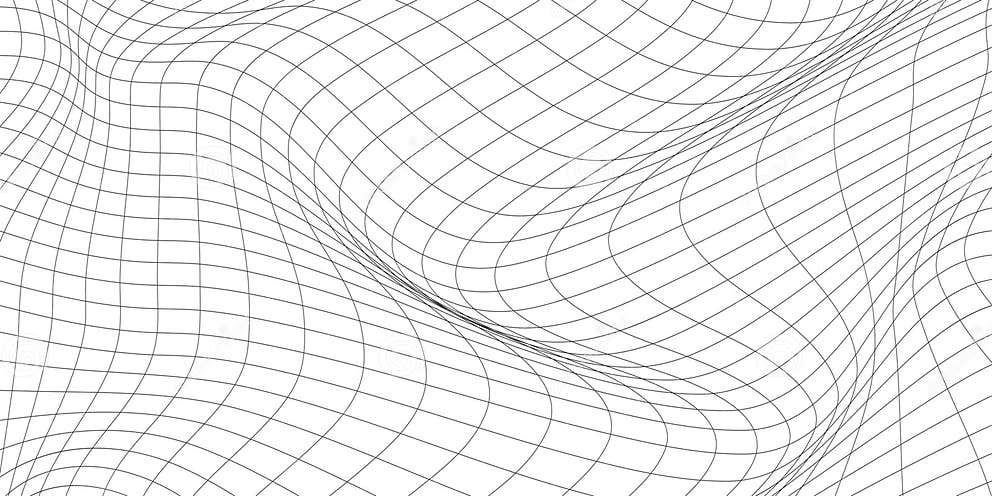 A Black and White Image of a Wave with a Grid Pattern Stock ...