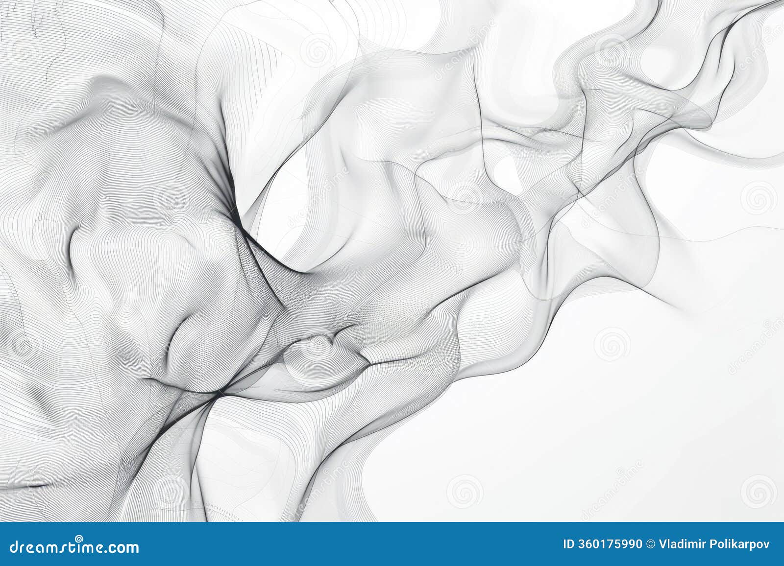 A Black and White Image of a Wave of Smoke Stock Photo - Image of plant ...