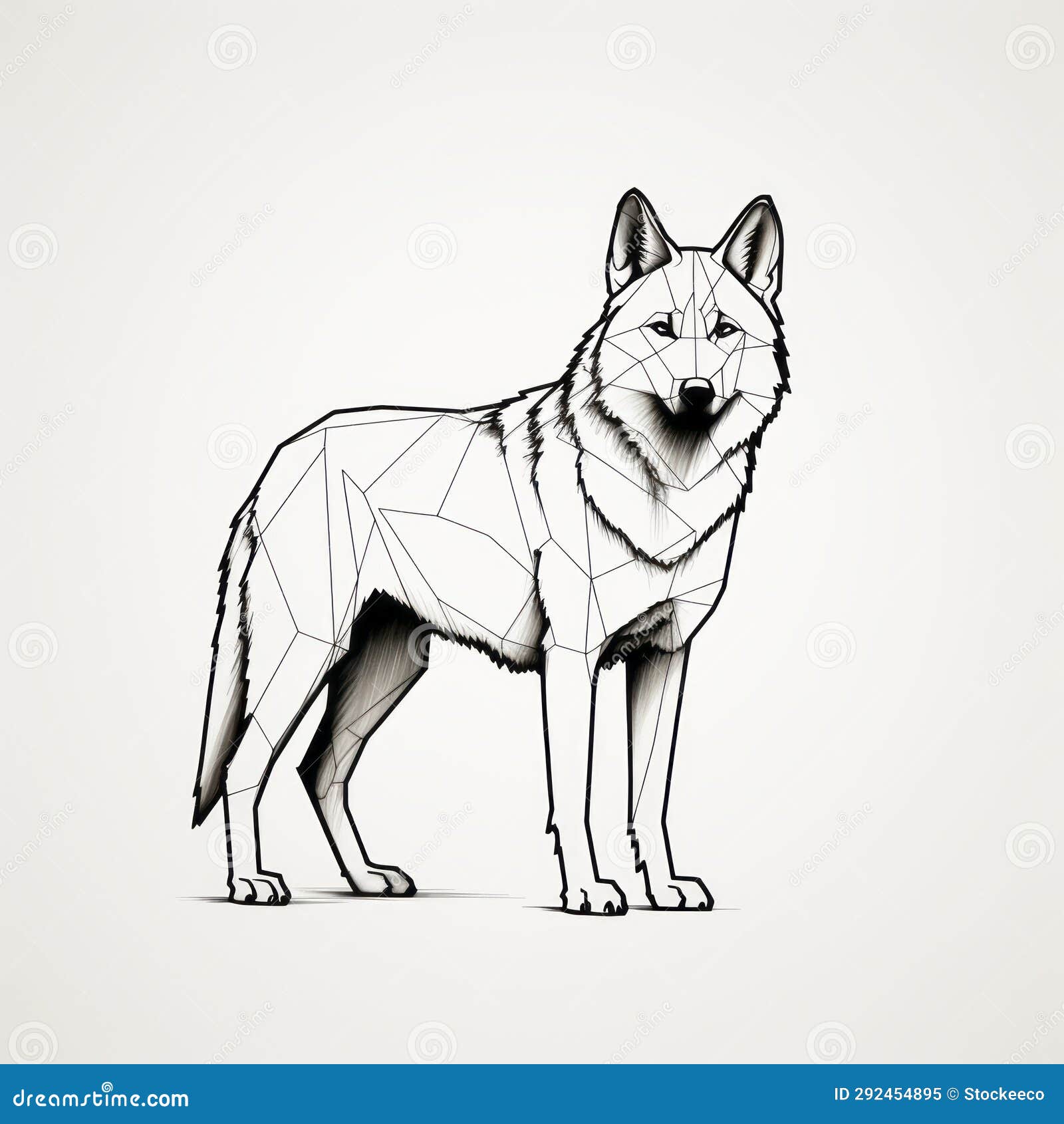 Geometrical Wolf: A Bold And Minimalistic Illustration Royalty-Free ...